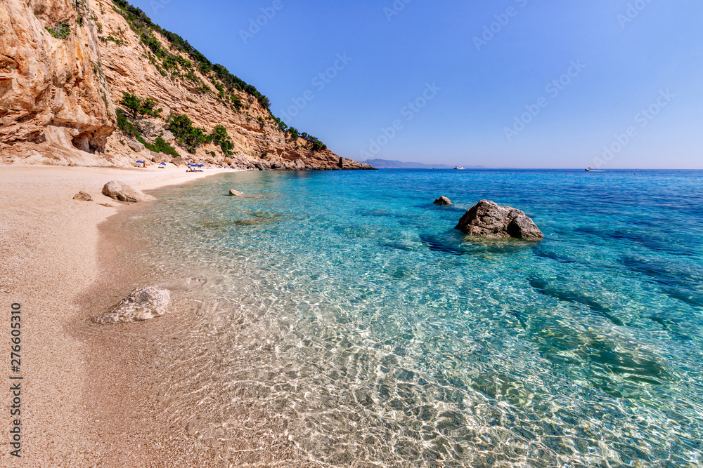 Sardinia, holidays, Cala Biriola Beach, sea with crystal clear azure ...