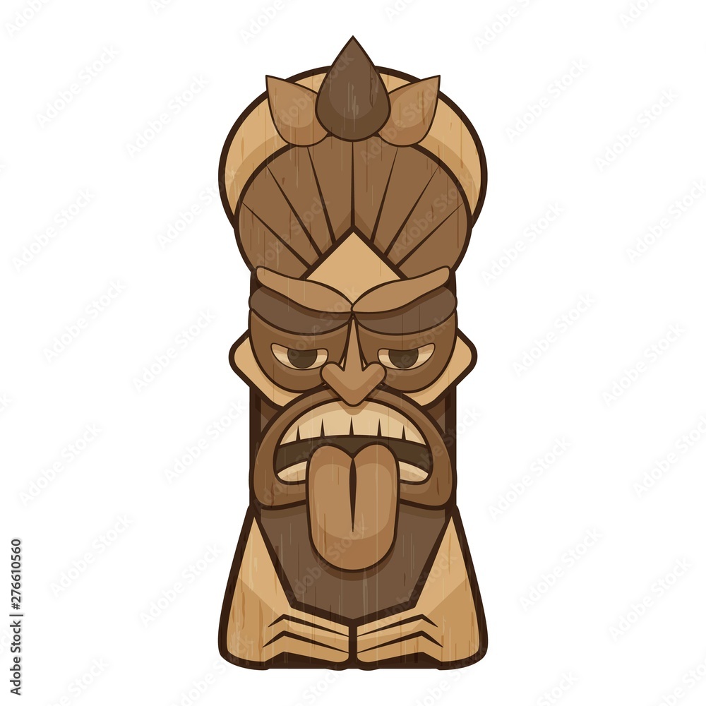 Tiki idol tongue icon. Cartoon of tiki idol tongue vector icon for web ...