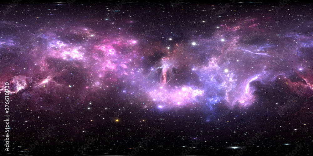 360 degree stellar system and gas nebula. Environment 360 HDRI map ...