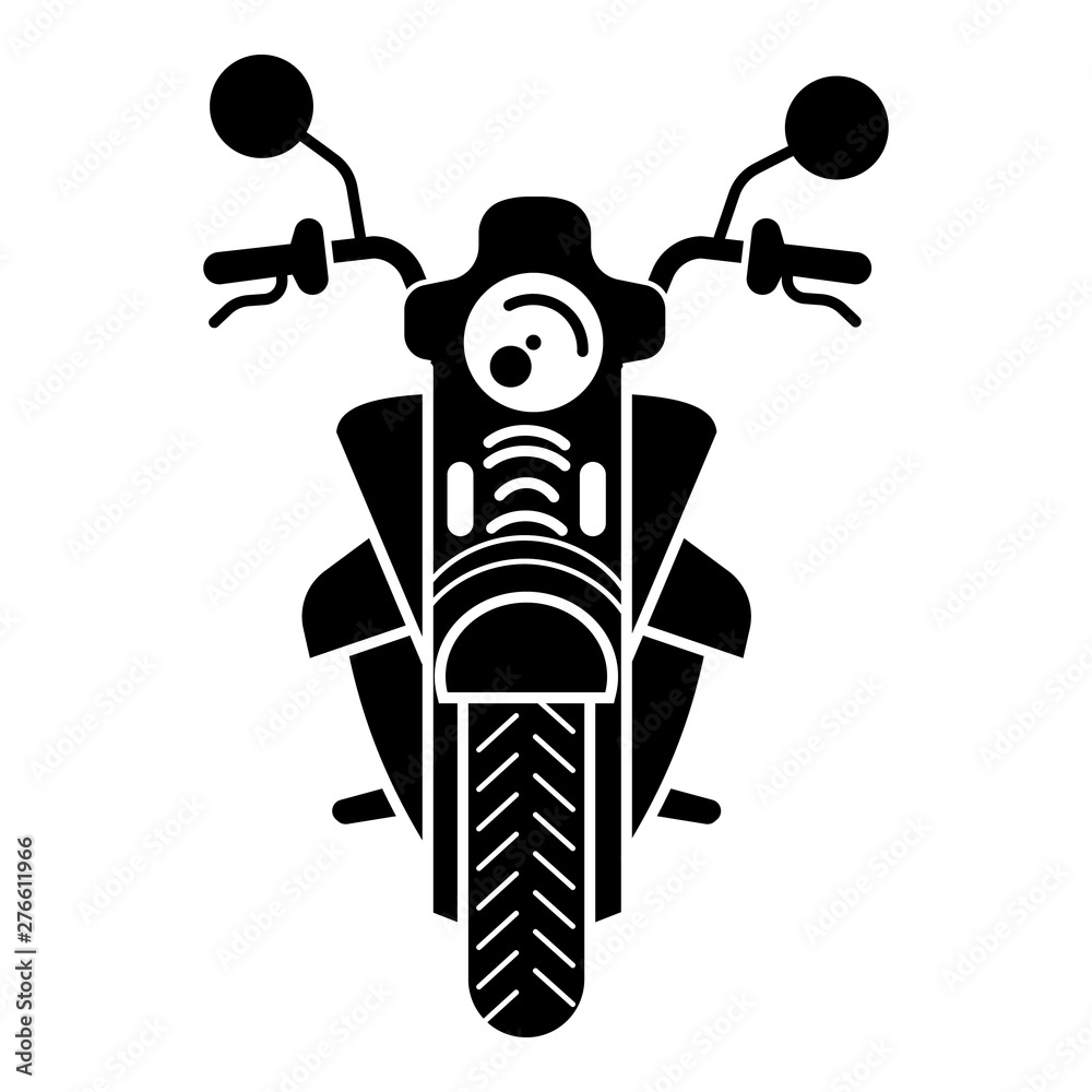 Front of motorbike icon. Simple illustration of front of motorbike ...