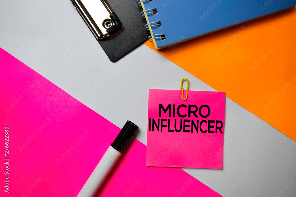 Micro Influencer text on sticky notes with color office desk concept ...