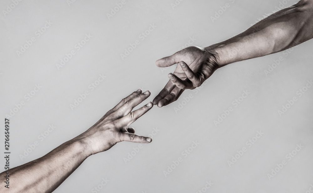 Helping hand outstretched, isolated arm, salvation. Close up help hand ...