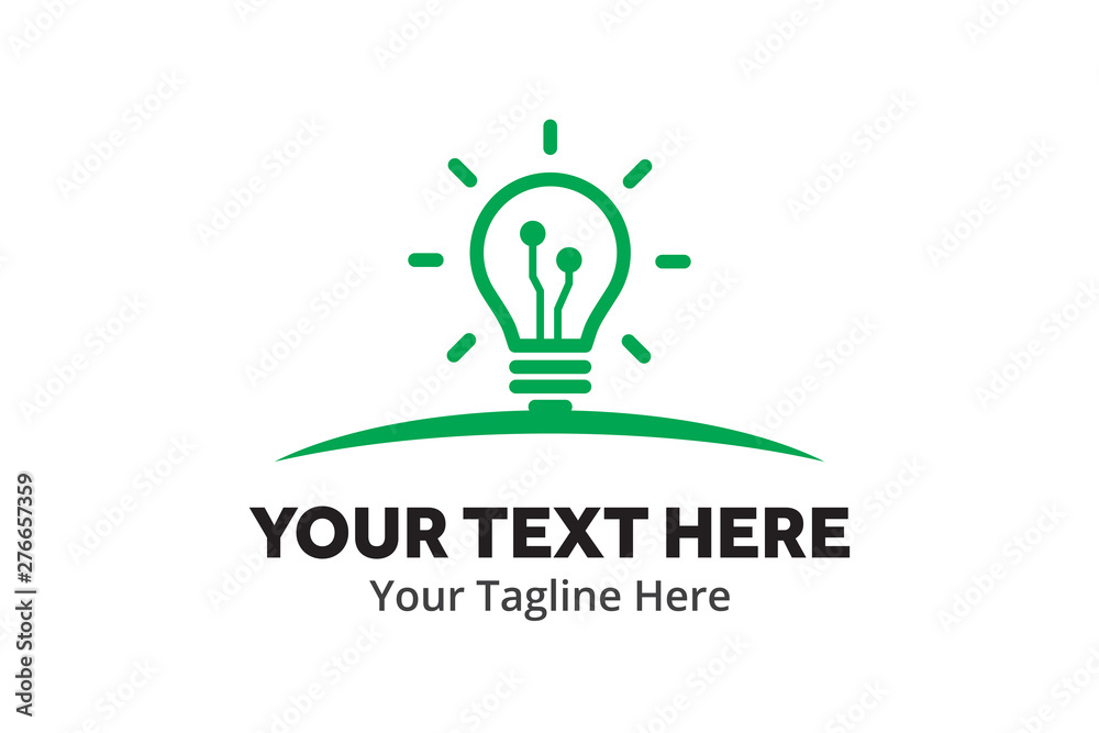 unique lightbulb idea simple logo creative design in flat style with ...
