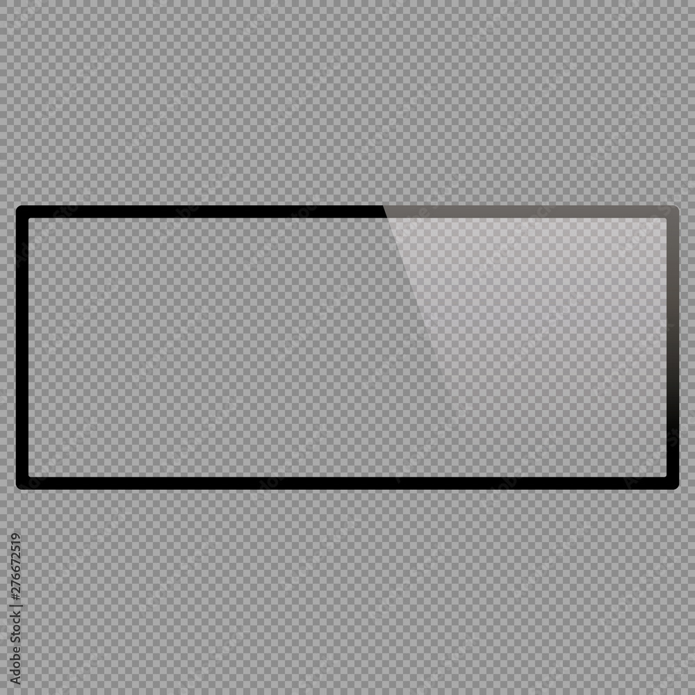 21x9 LCD monitor set vector illustrations. Realistic empty TV frame ...