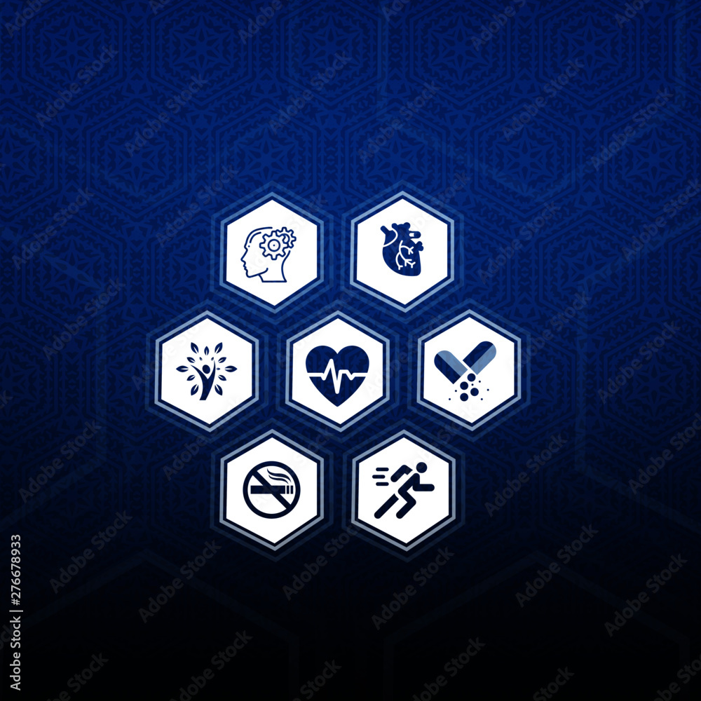 Vector - Set of modern vector icons. Drugs and medicines heart ...