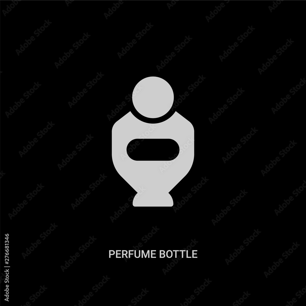 white perfume bottle vector icon on black background. modern flat ...