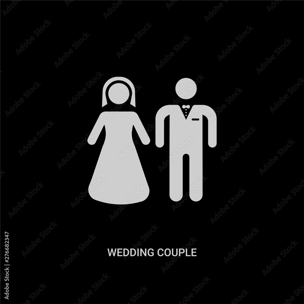 Wedding Couple Icon Vector