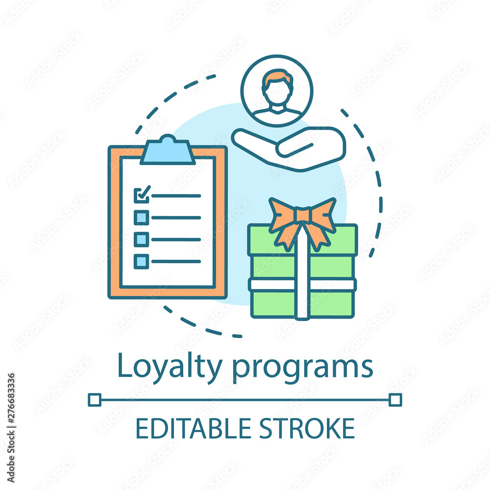Loyalty programs concept icon. Rewards program idea thin line ...