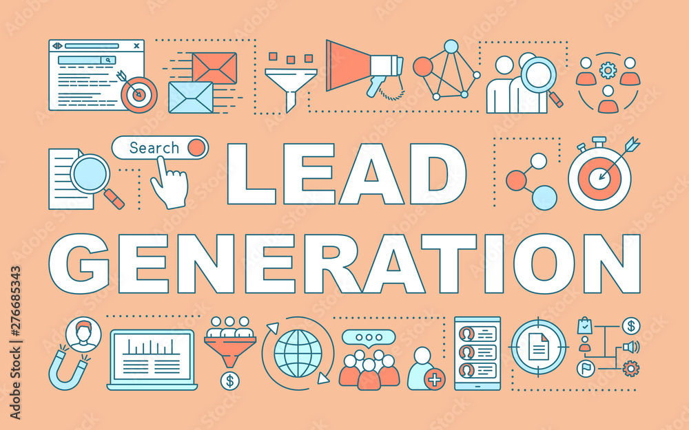 Lead generation word concepts banner. Digital marketing benefit. Sales ...