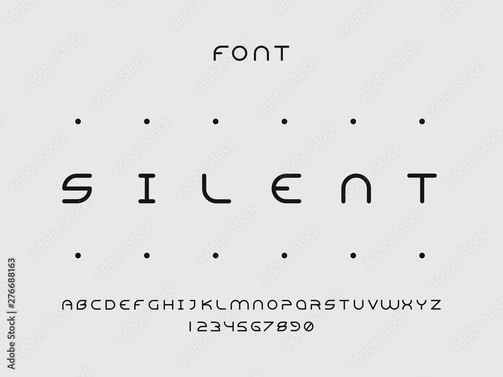 Silent font. Vector alphabet Stock Vector | Adobe Stock