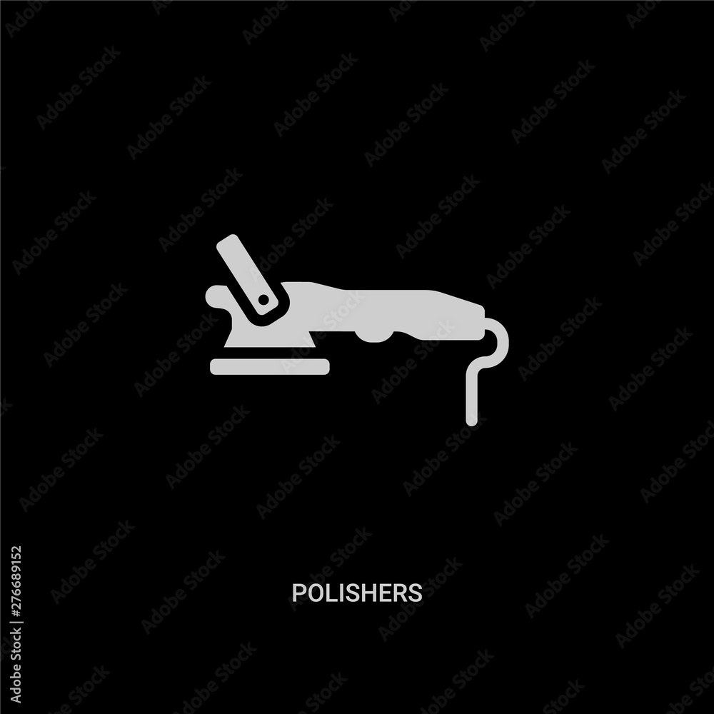 white polishers vector icon on black background. modern flat polishers ...