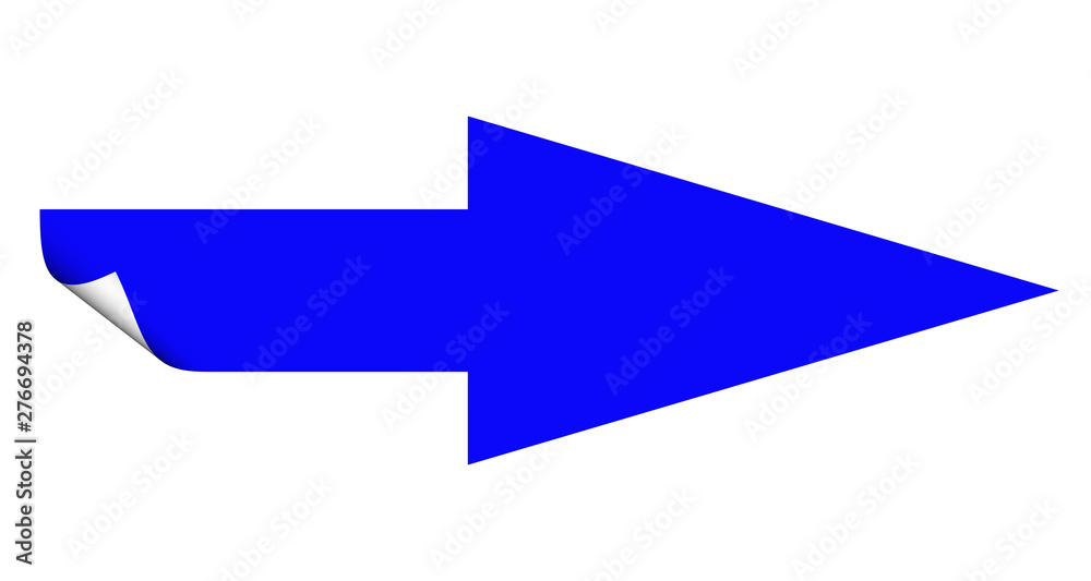 Blauer Pfeil nach rechts vor weißem Hintergrund Stock Illustration ...