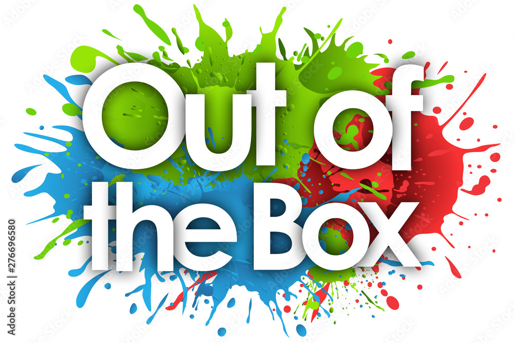 out of the box in splash’s background Stock Illustration | Adobe Stock