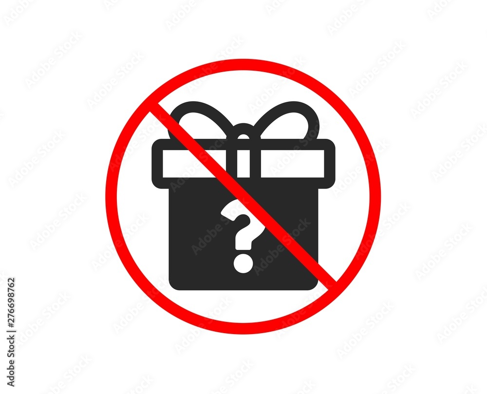 No or Stop. Gift box with Question mark icon. Present or Sale sign ...