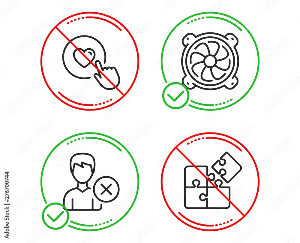 Do or Stop. Remove account, Computer fan and Like button icons simple ...