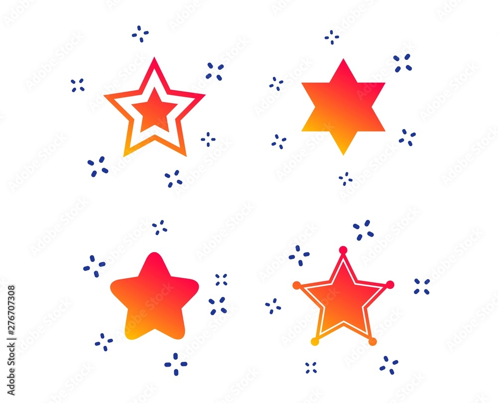 Star of David icons. Sheriff police sign. Symbol of Israel. Random ...