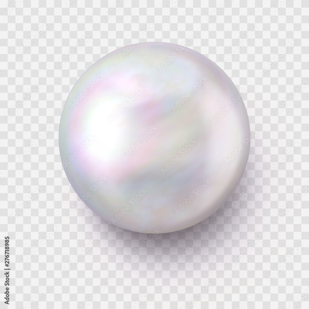Photo & Art Print Isolated Realistic Single Shiny Pearl with a Shadow ...