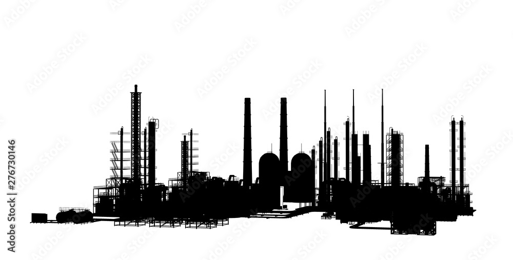 stencil silhouette factory outside, illustration Stock Illustration ...