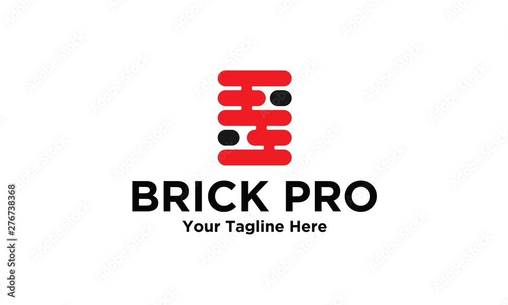 Brick Pro Logo Stock Vector | Adobe Stock