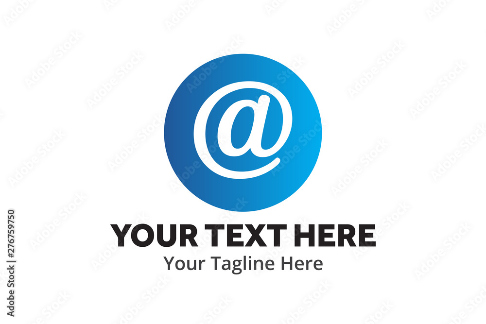 unique email message simple logo creative design in flat style with ...