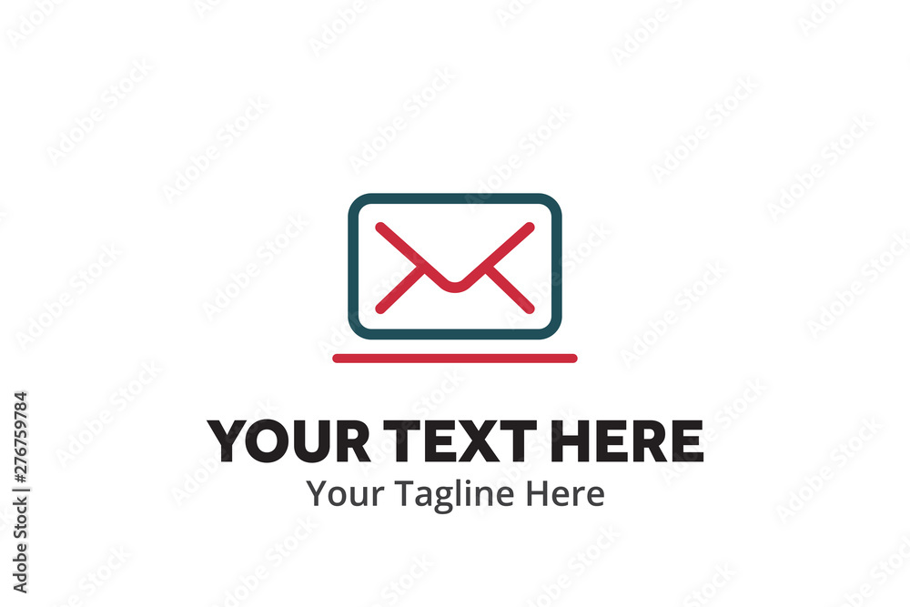 unique email message simple logo creative design in flat style with ...