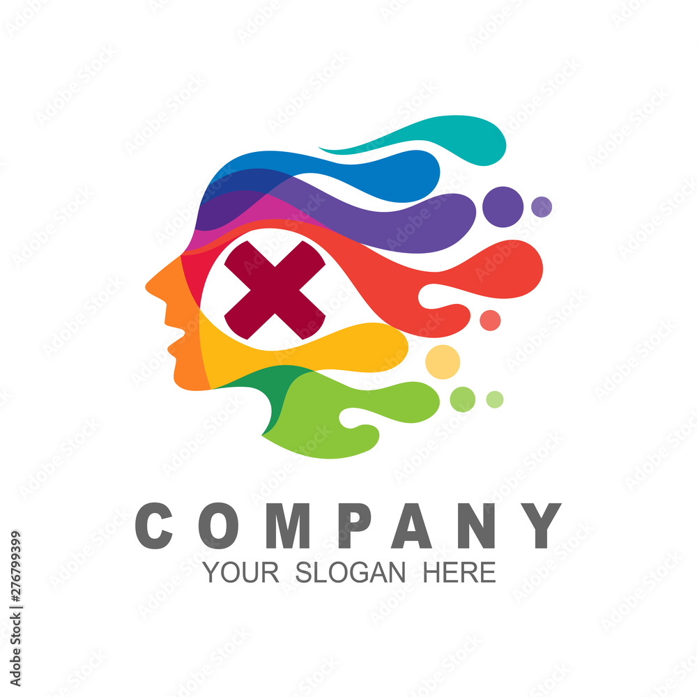 Face logo with letter X and people head logo, human face illustration ...