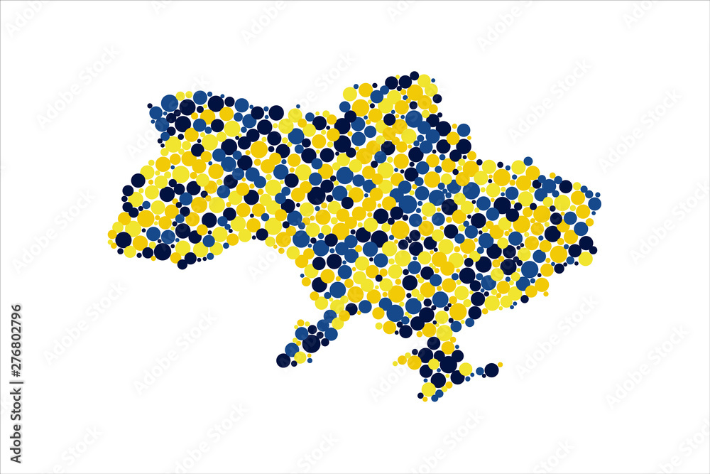 Ukraine map color distributed circles dots illustration Stock Vector ...