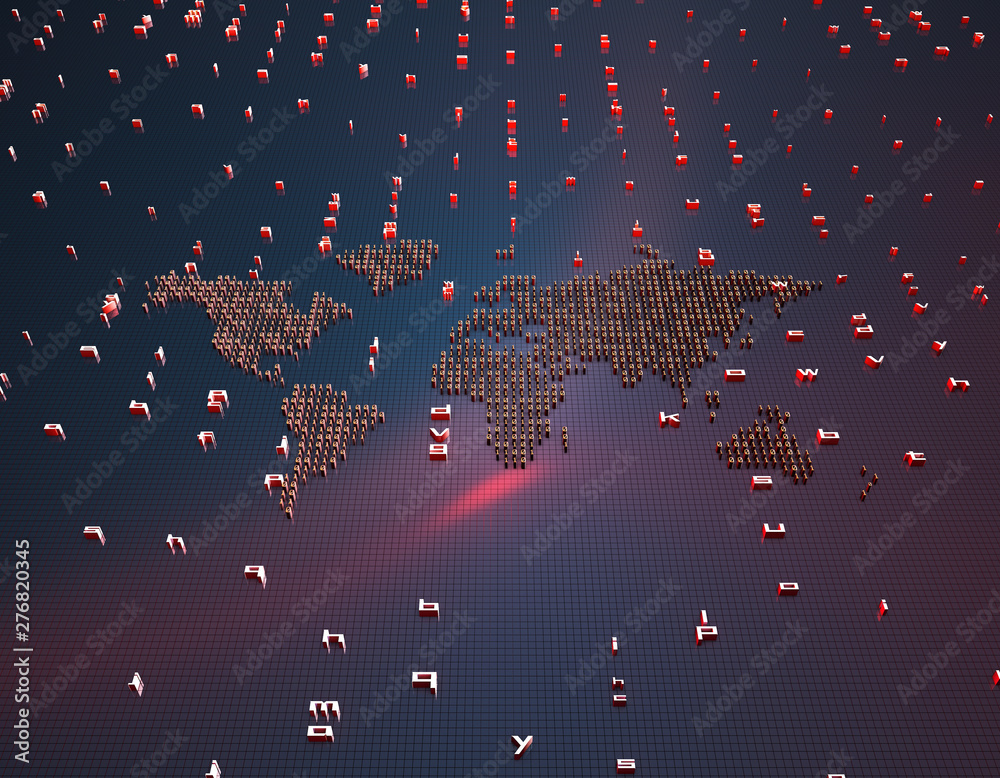 Future digital technology, network data transmission and storage,world ...