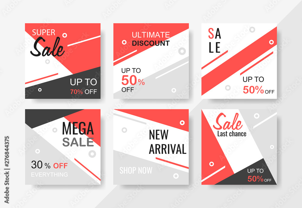 Super set sale and discount promo backgrounds with abstract geometric ...