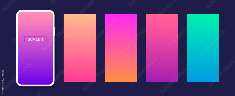 Screens gradient set background for mobile phones and mobile app, ui ...