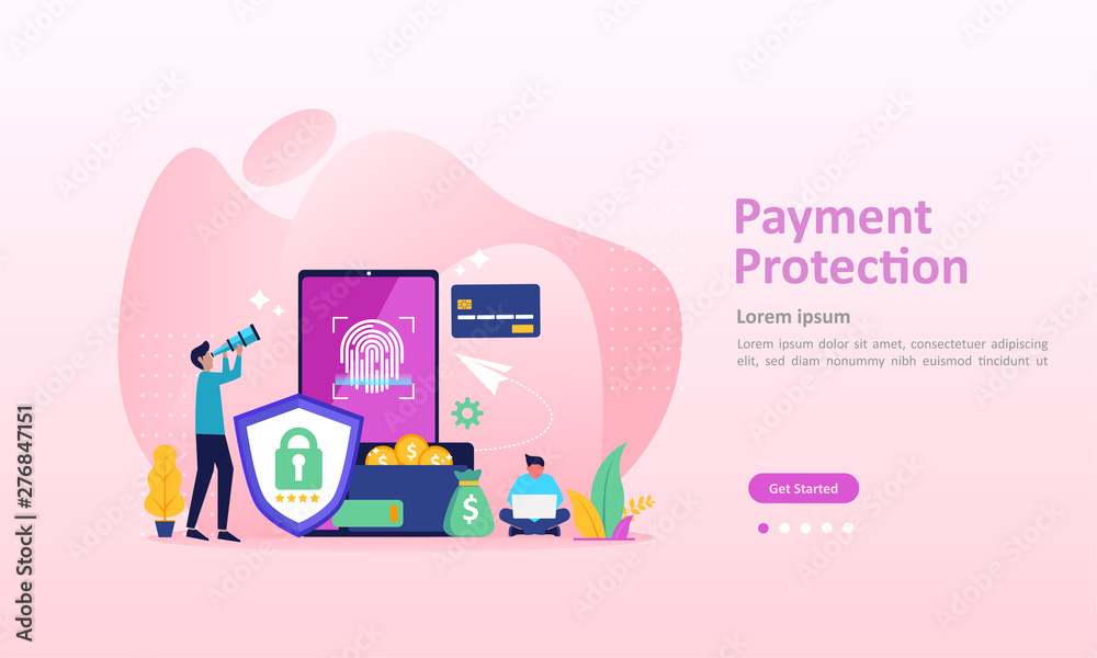 Payment Protection concept, guaranteed finance security, saving money ...