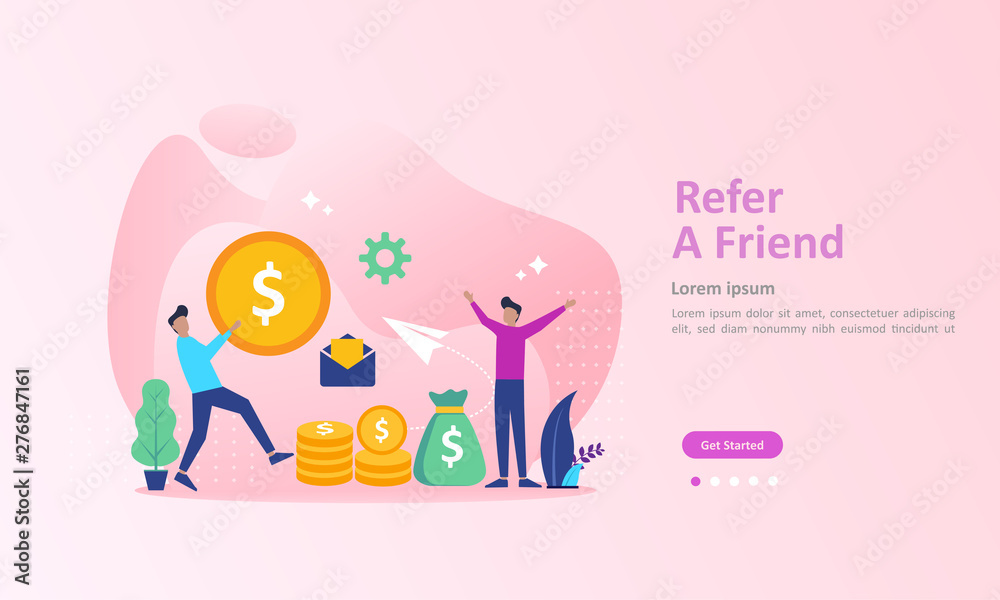 Refer A Friend Concept Design, People share info about referral and ...