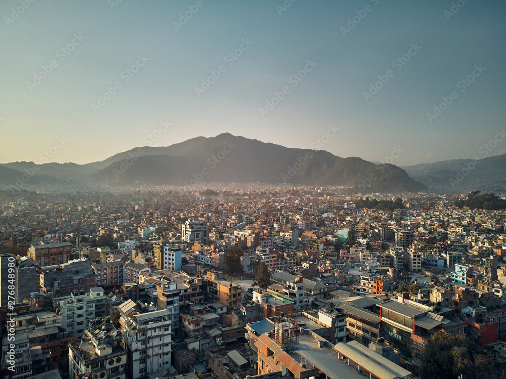 Foto de Aerial view of Thamel, a commercial neighborhood in Kathmandu ...