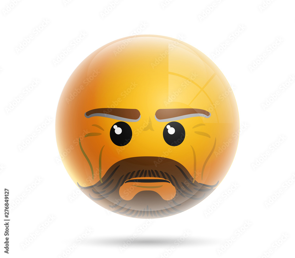 single icon yellow color head emoticon emoji isolated on white ...