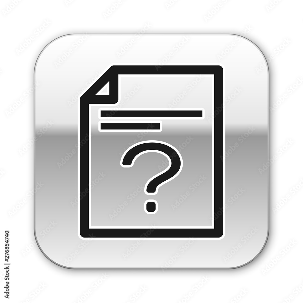 Black Unknown document icon isolated on white background. File with ...