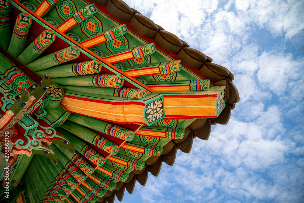 Korean traditional roof and roof decoration pattern Stock Photo | Adobe ...