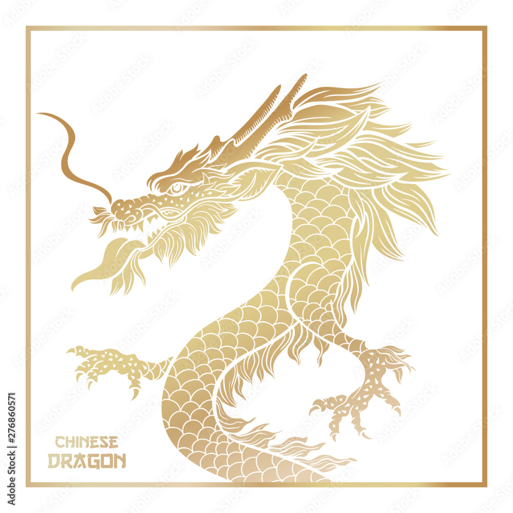Chinese mythic dragon poster template. Legendary oriental mythological ...