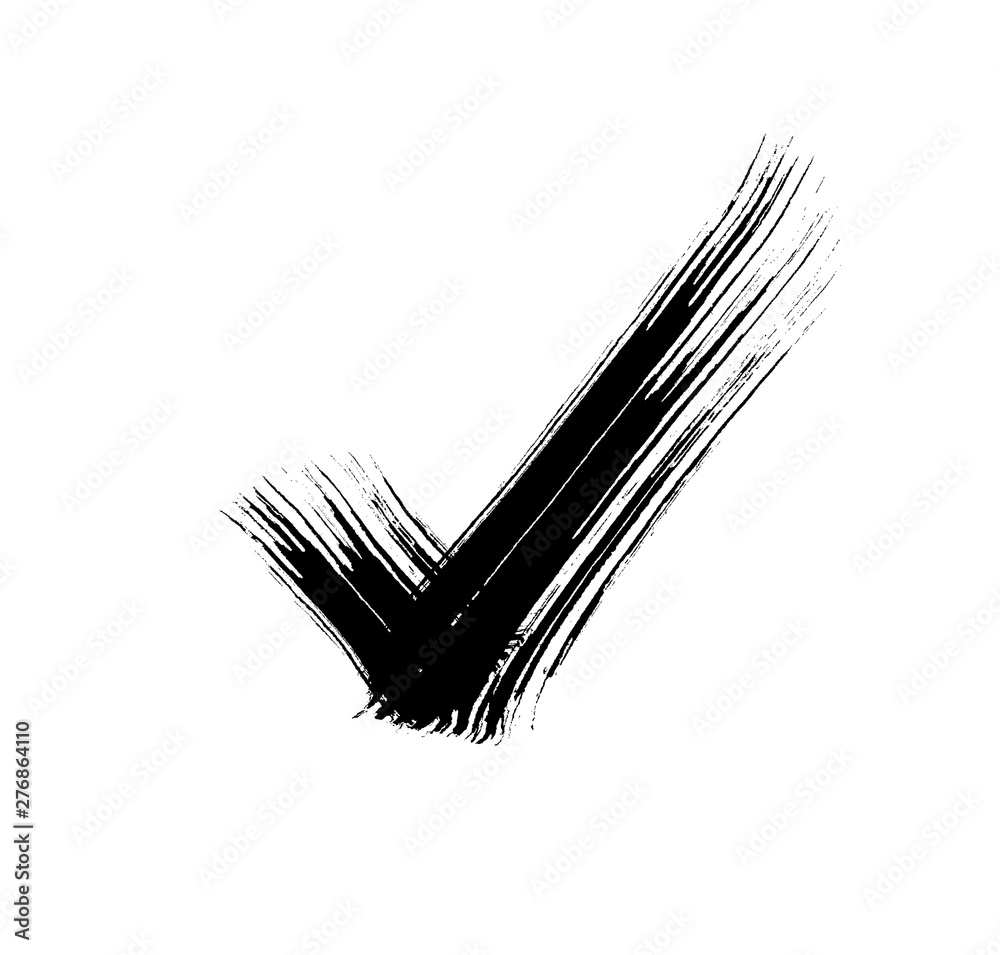 Vecteur Stock Tick sign or mark graphic element pattern. Brush stroke ...