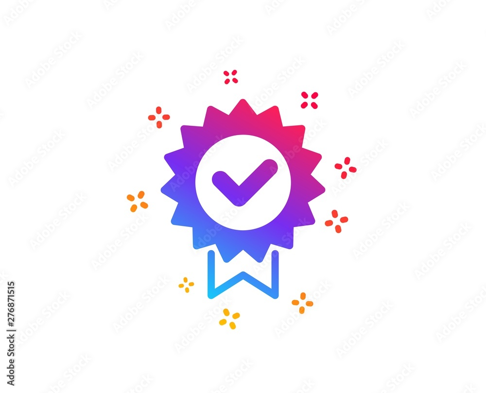 Certificate icon. Verified award sign. Accepted or confirmed symbol ...