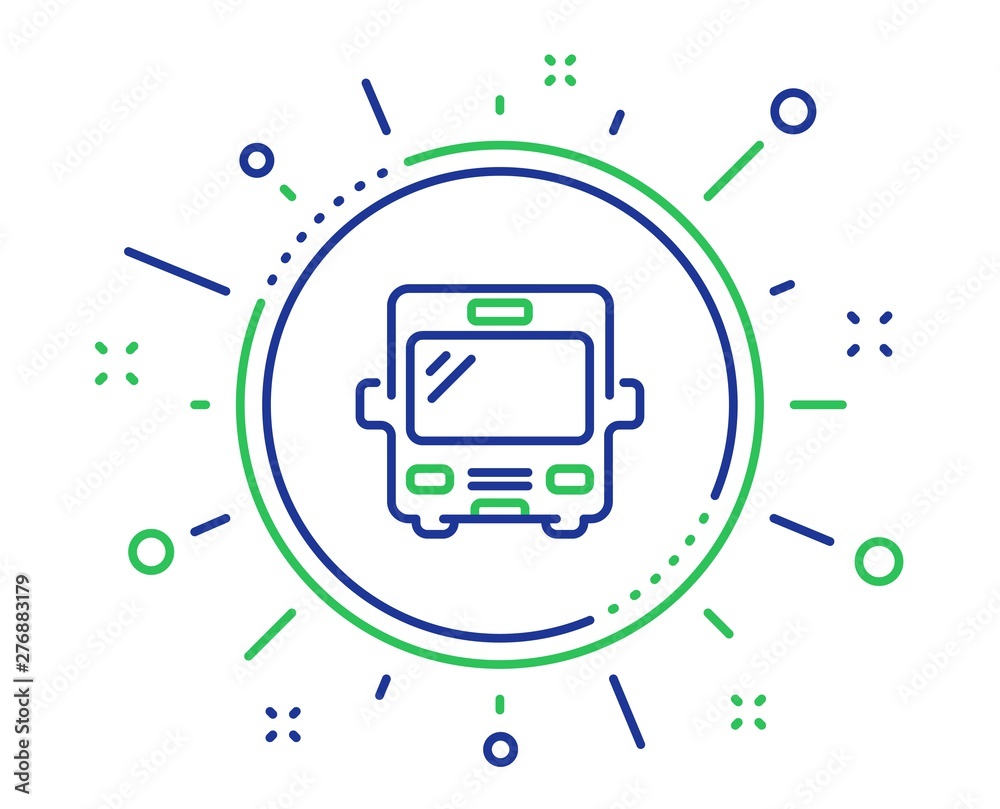 Bus transport line icon. Transportation sign. Tourism or public vehicle ...
