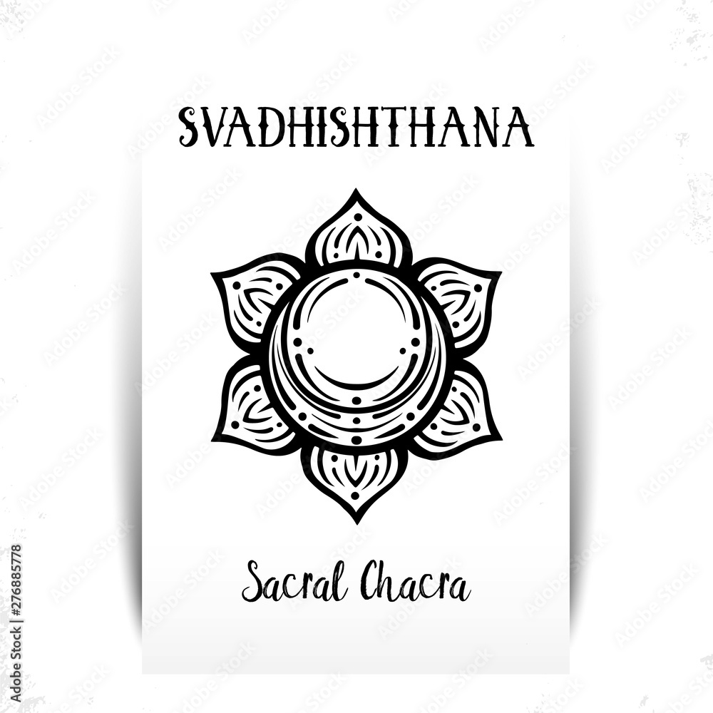 Second chakra illustration vector of Svadhishthana.The second chakra ...