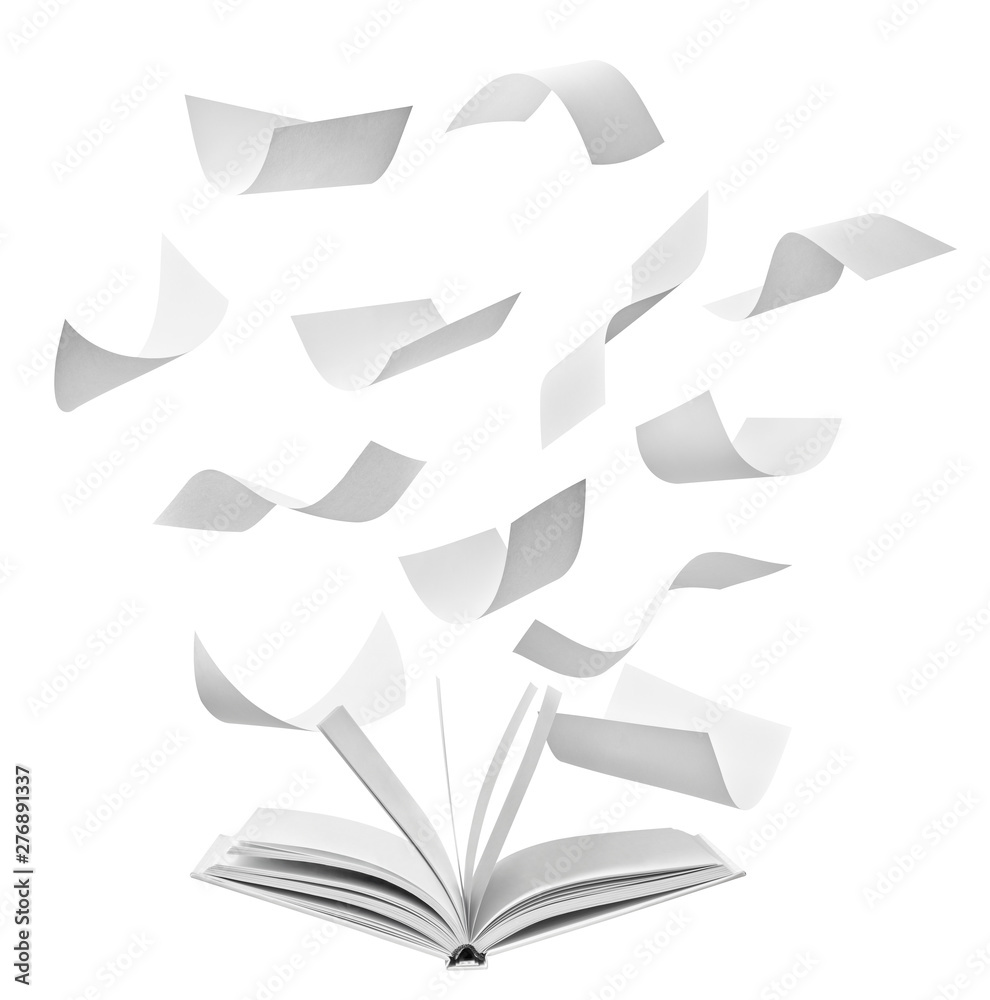 paper document flying open book business wind office Stock Photo ...