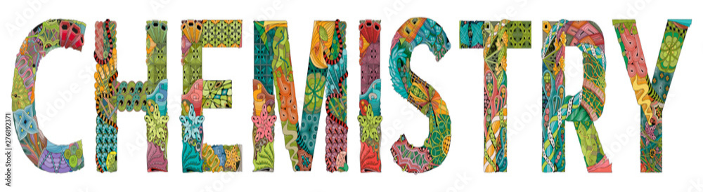 Word Chemistry. Vector zentangle object for decoration Stock Vector ...