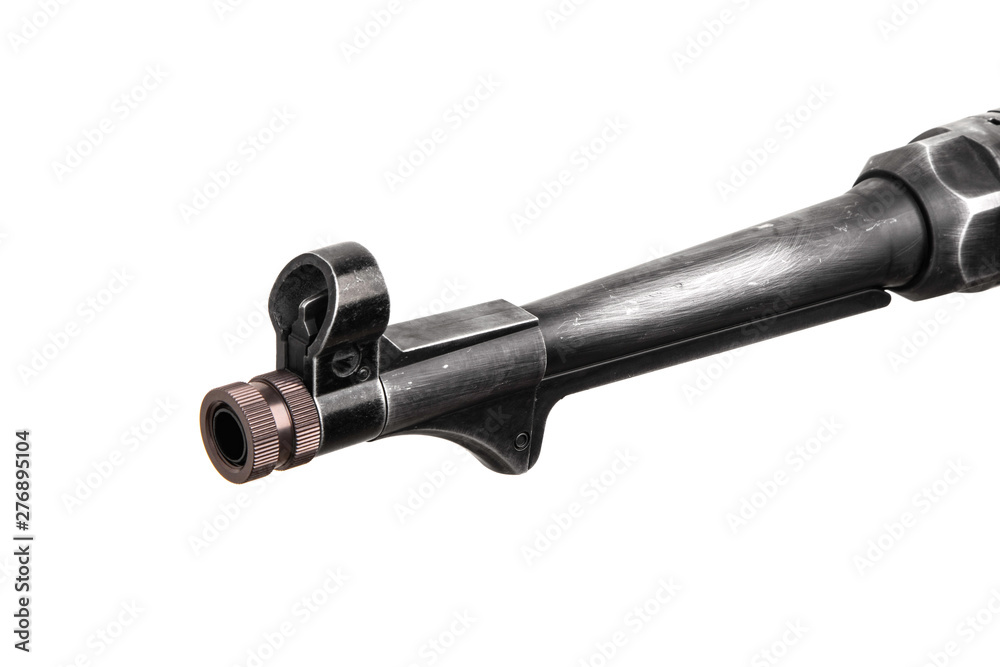 Vintage submachine gun from the Second World War. Weapon isolate on ...