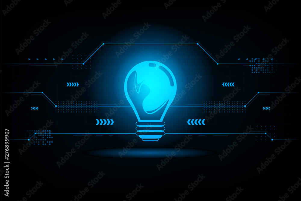 Abstract light bulb futuristic connection.Future concept.vector and ...