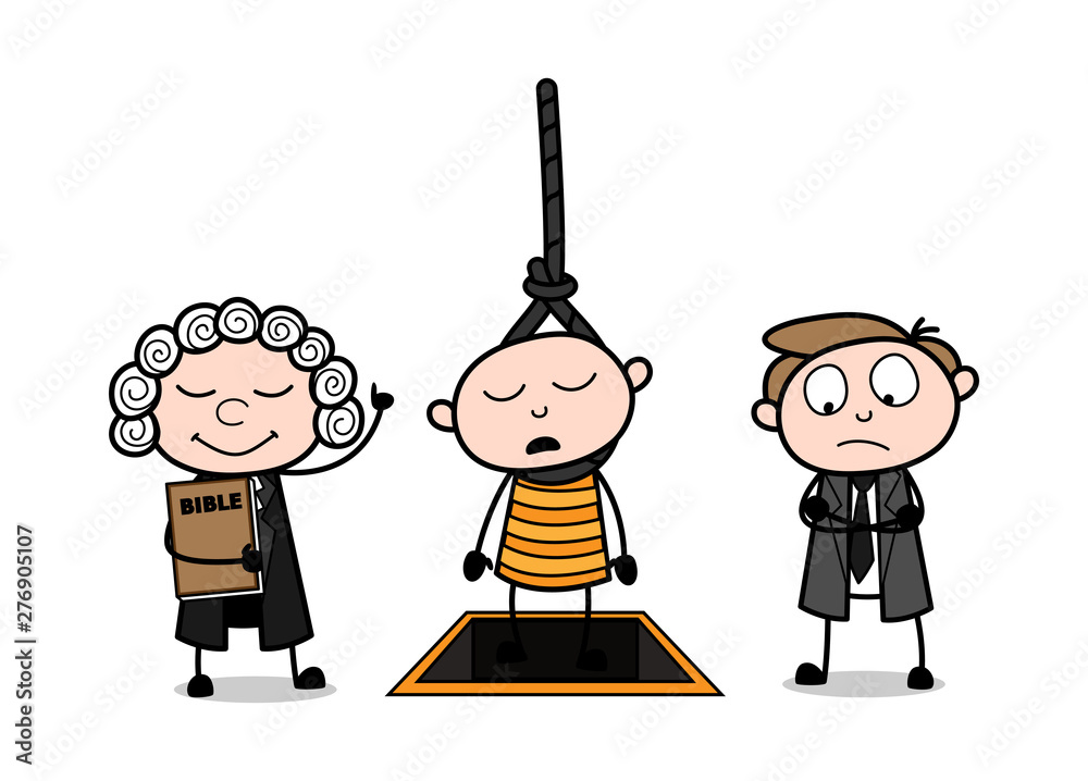 Cartoon Judge Announced Sentenced to Death Vector Illustration Stock ...