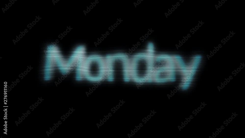 Vidéo Stock Abstract animation of holographic neon Monday Text blinking ...
