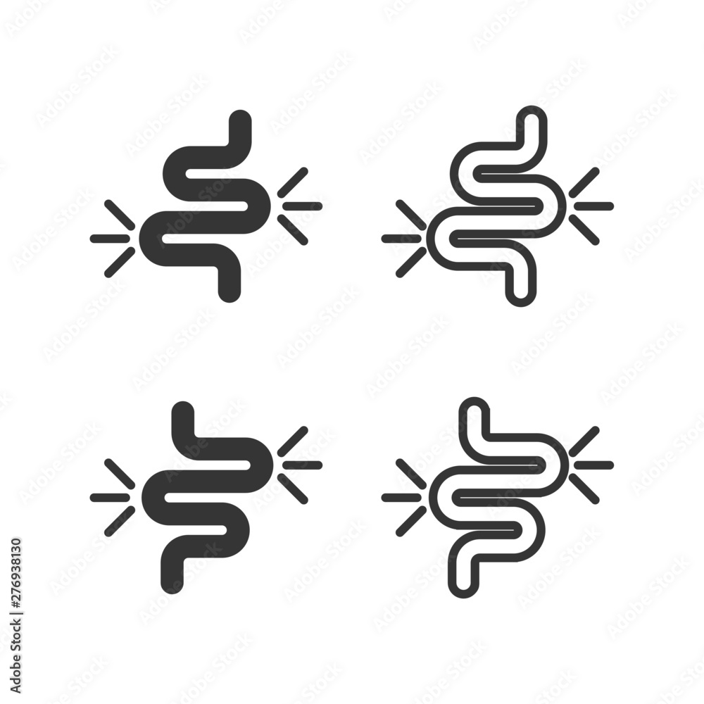 Intestine icon template black color editable. Gut constipation symbol ...