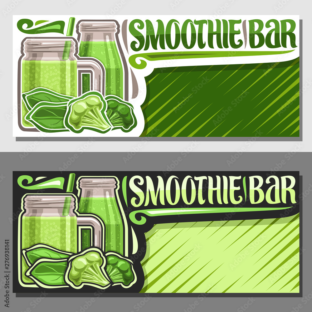 Vector layouts for Smoothie Bar with copy space, invitations with juicy ...