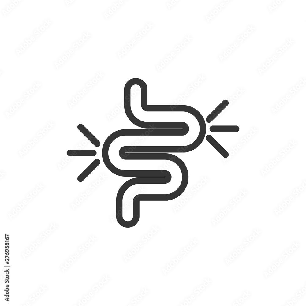 Intestine icon template black color editable. Gut constipation symbol ...